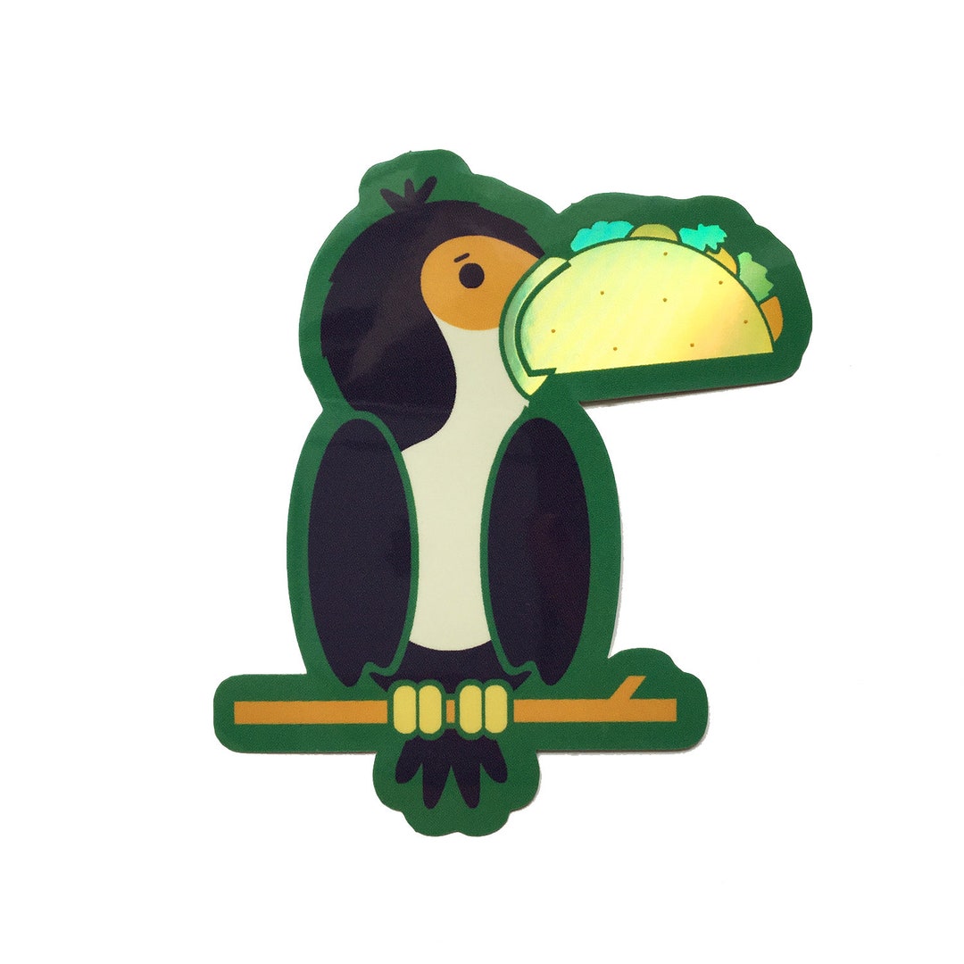 Taco Bird Gold Foil Sticker - Etsy