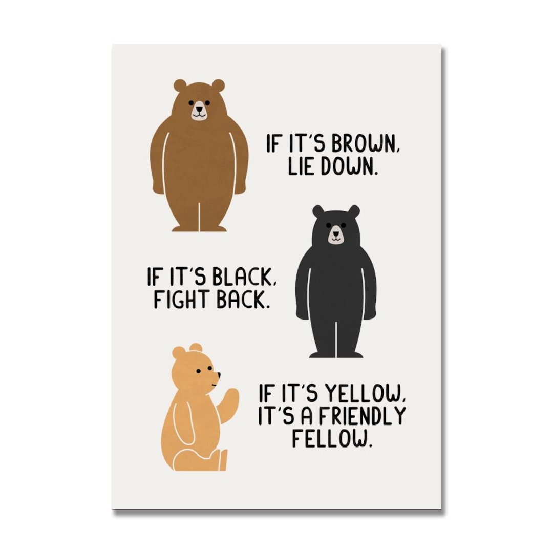 A Bear Survival Guide Art Print - Etsy