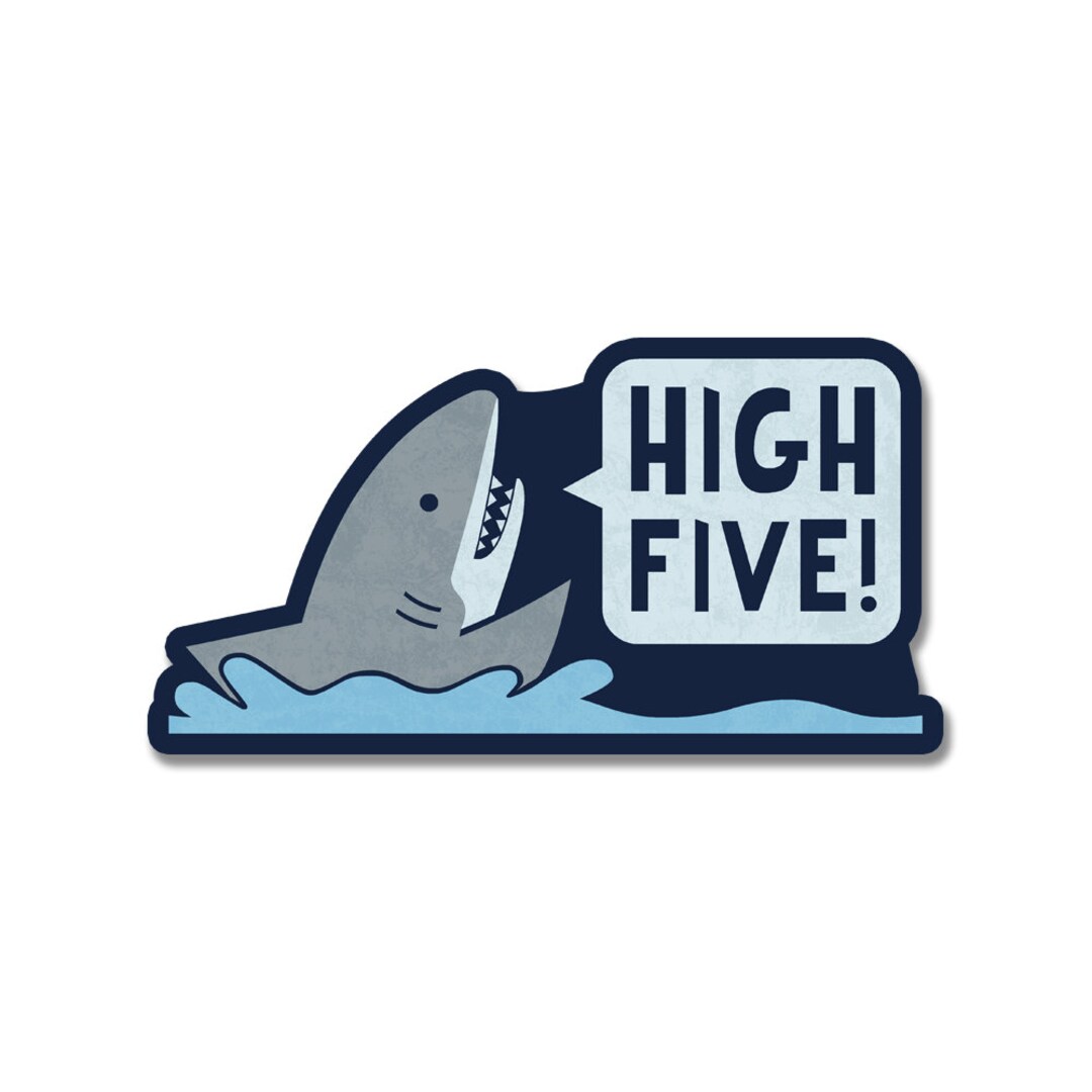 High Five Shark Sticker - Etsy