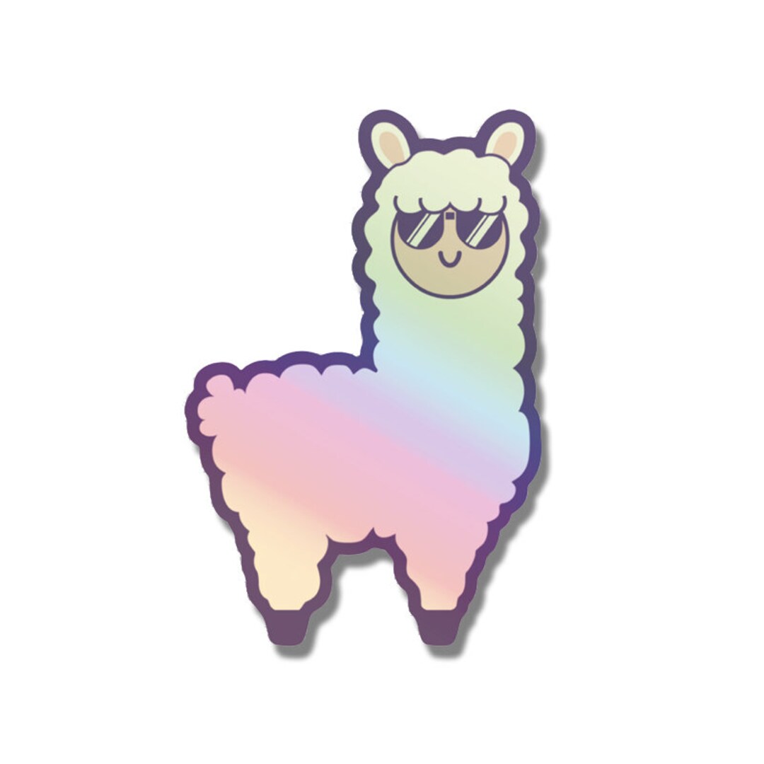 Alpaca Holographic Sticker - Etsy
