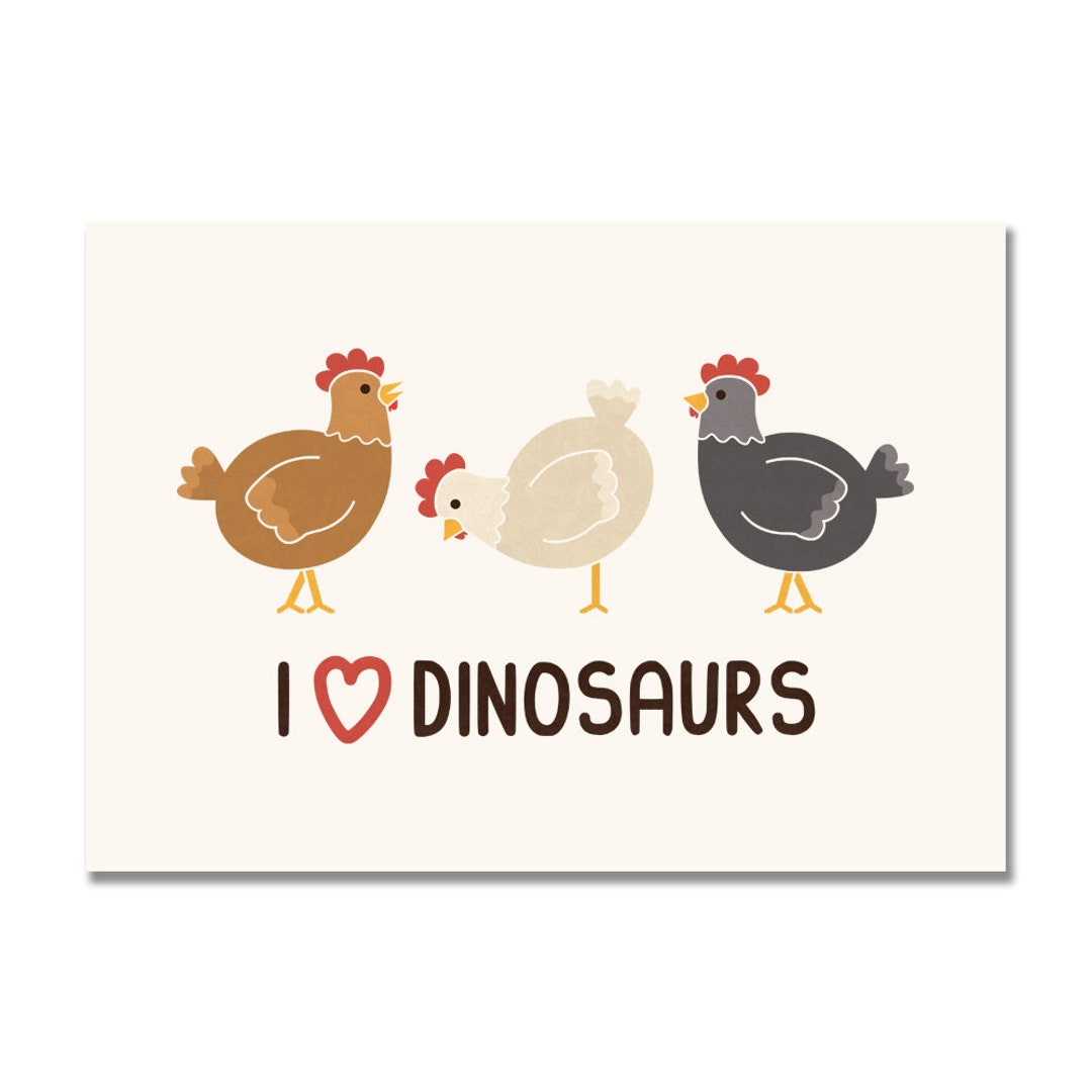 I Love Dinosaurs Art Print - Etsy