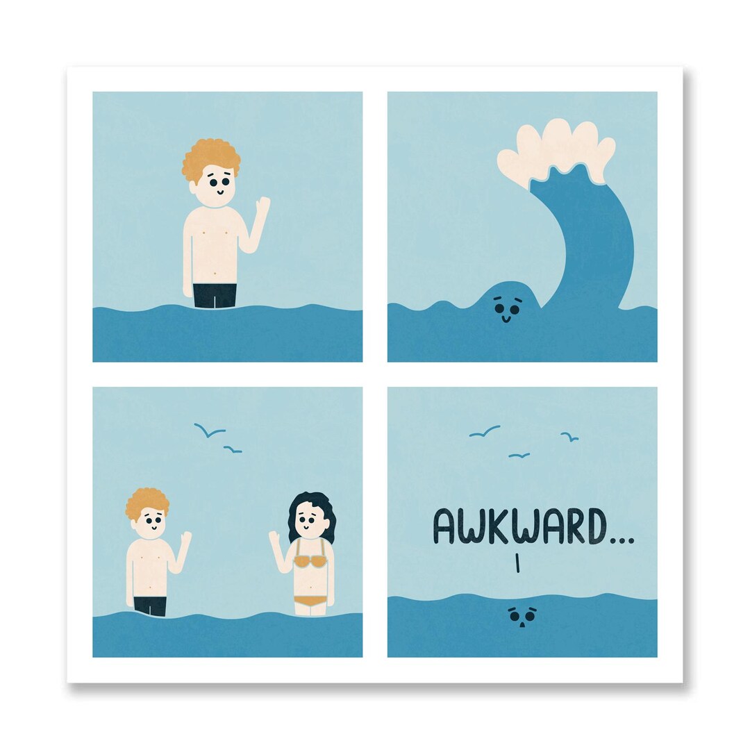 Awkward Wave Art Print - Etsy