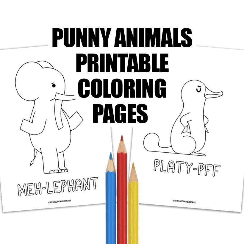 Animoods 12 Printable Punny Coloring Pages - Etsy