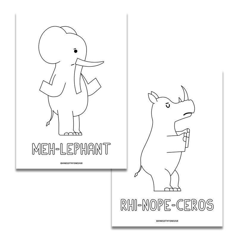Animoods 12 Printable Punny Coloring Pages - Etsy