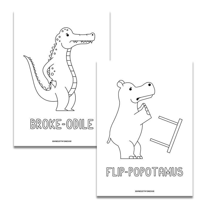 Animoods 12 Printable Punny Coloring Pages - Etsy
