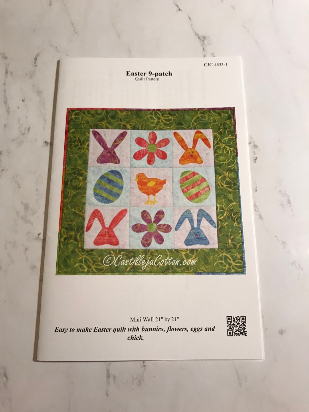 Bunny Mini Quilt Pattern, Bunny Wall Hanging, Easter Decor, Only 21 X ...