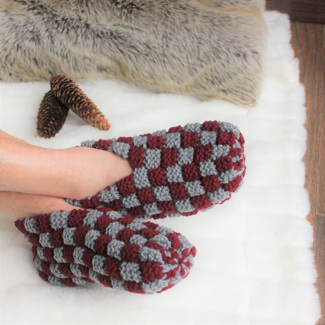 Men's Knit Slippers / Knit Slippers Men / Gift for Men / Gift for Him ...