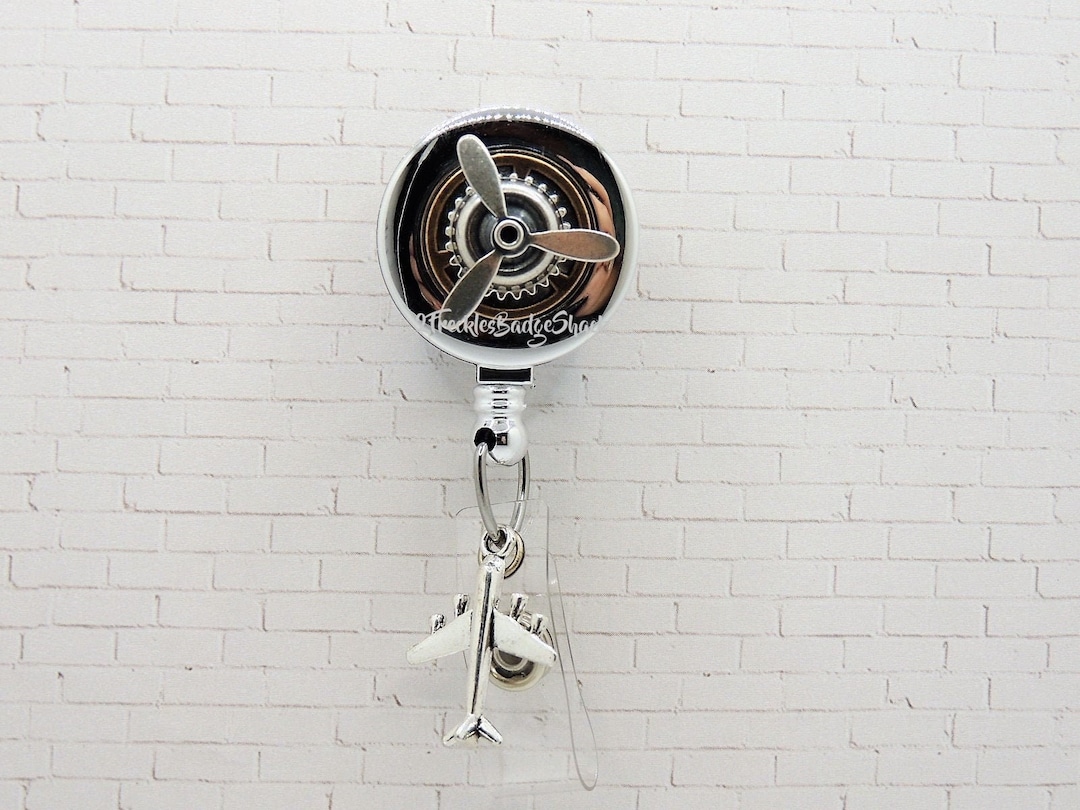 Spinning Propeller Airplane Retractable Badge Reel: Aviation Gift for ...