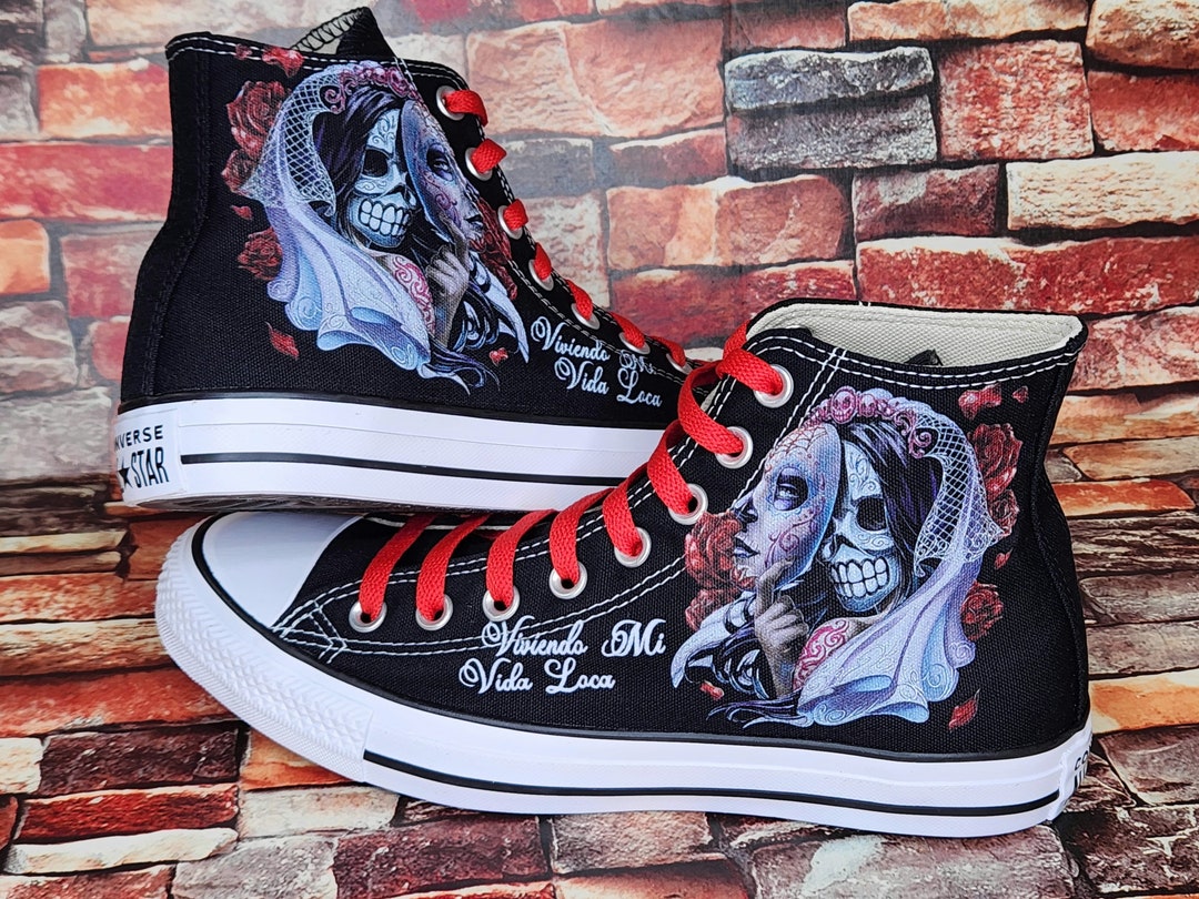 Mi Vida Loca Converse High Tops - Custom Scary Horror Shoes for ...