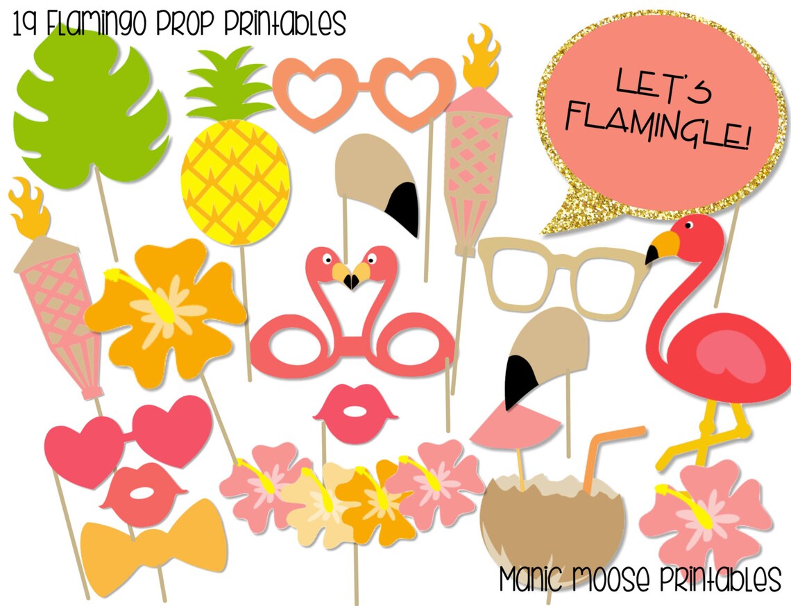 Printable Flamingo Party Photo Booth Props ~ Flamingo Party Props ...