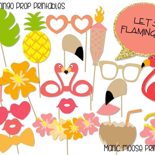 Printable Flamingo Party Photo Booth Props Flamingo - Etsy