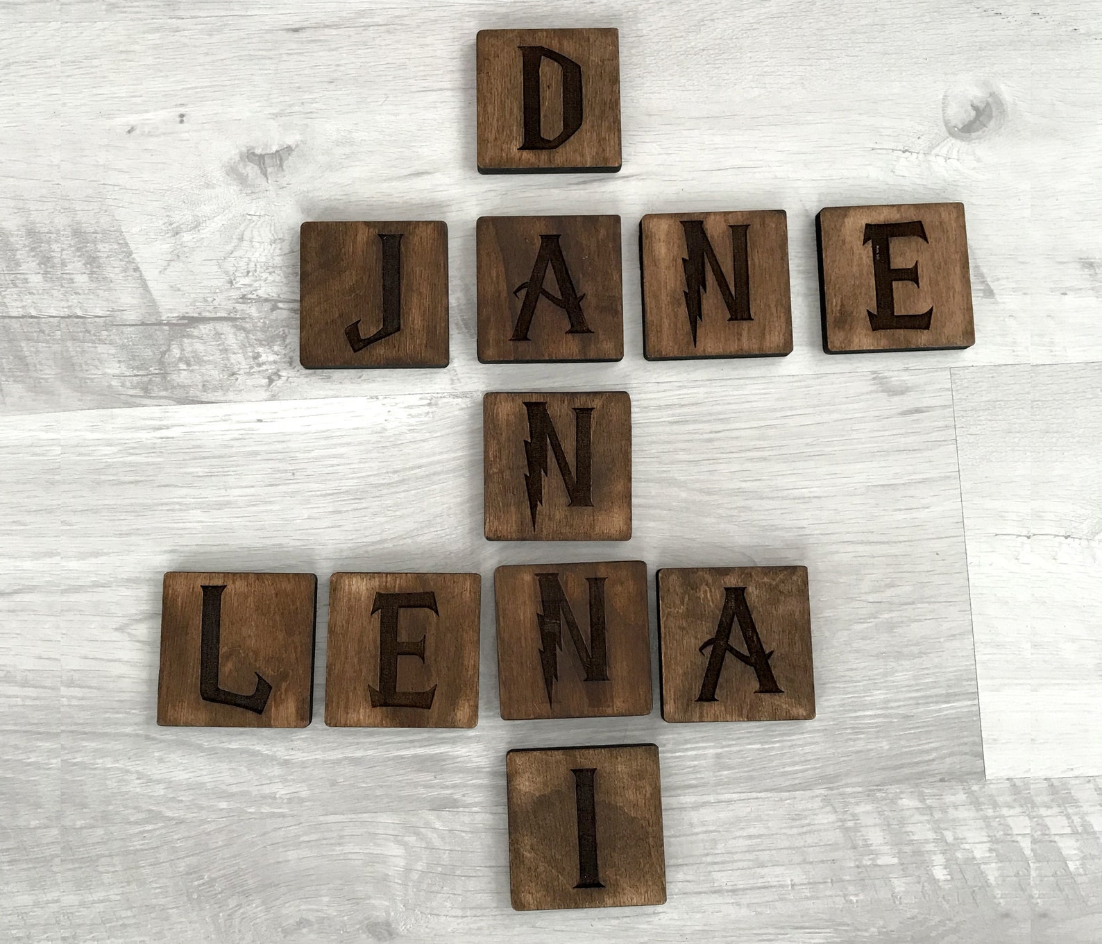 Wood Tile House Scrabble Tiles Family Name Signs Wall Wooden | Etsy