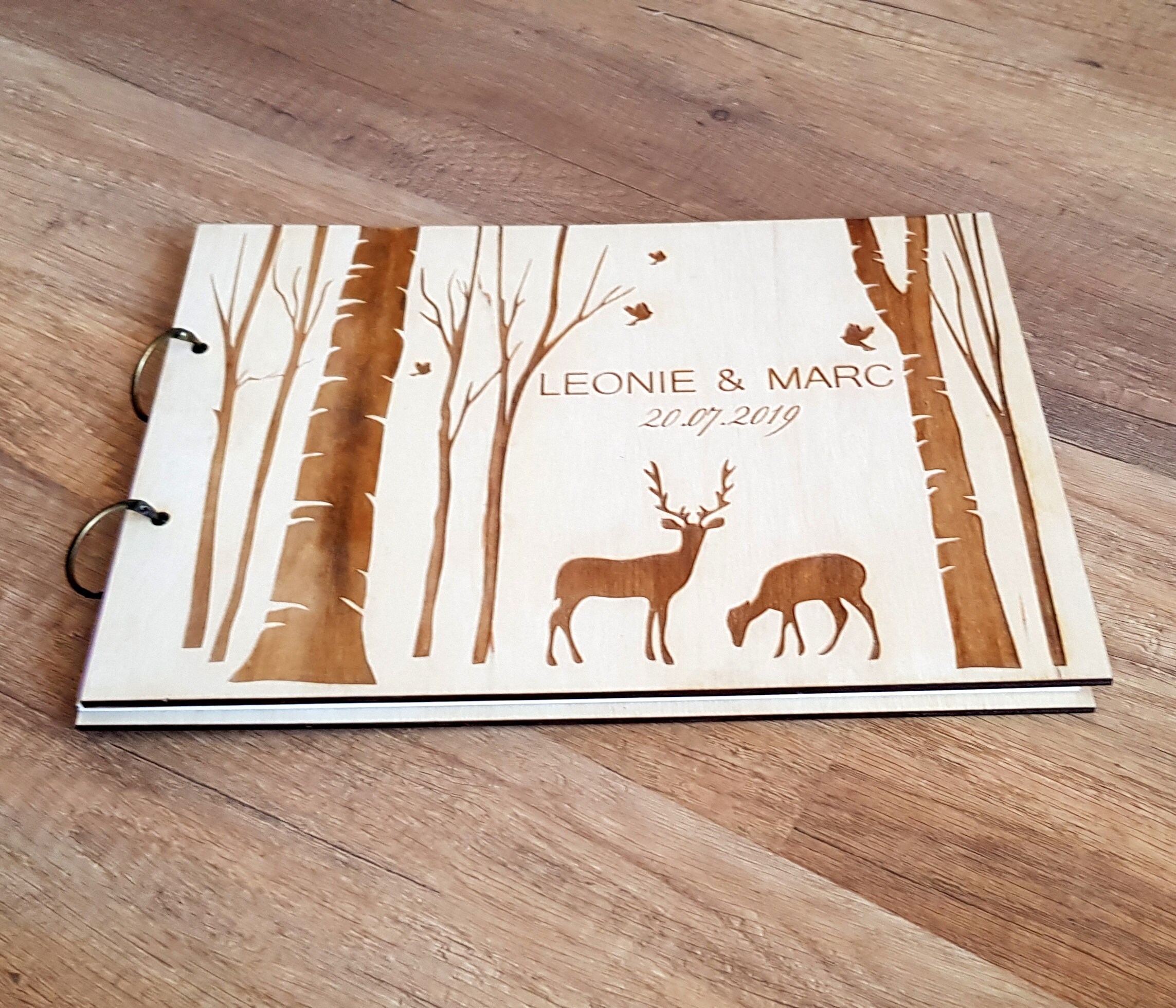 Personalized Wedding Guest Book Engraved Wooden Guest Book | Etsy