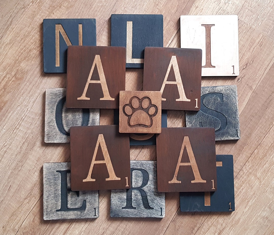Wood Tile House Scrabble Tiles Family Name Signs Wall Wooden Scrabble ...