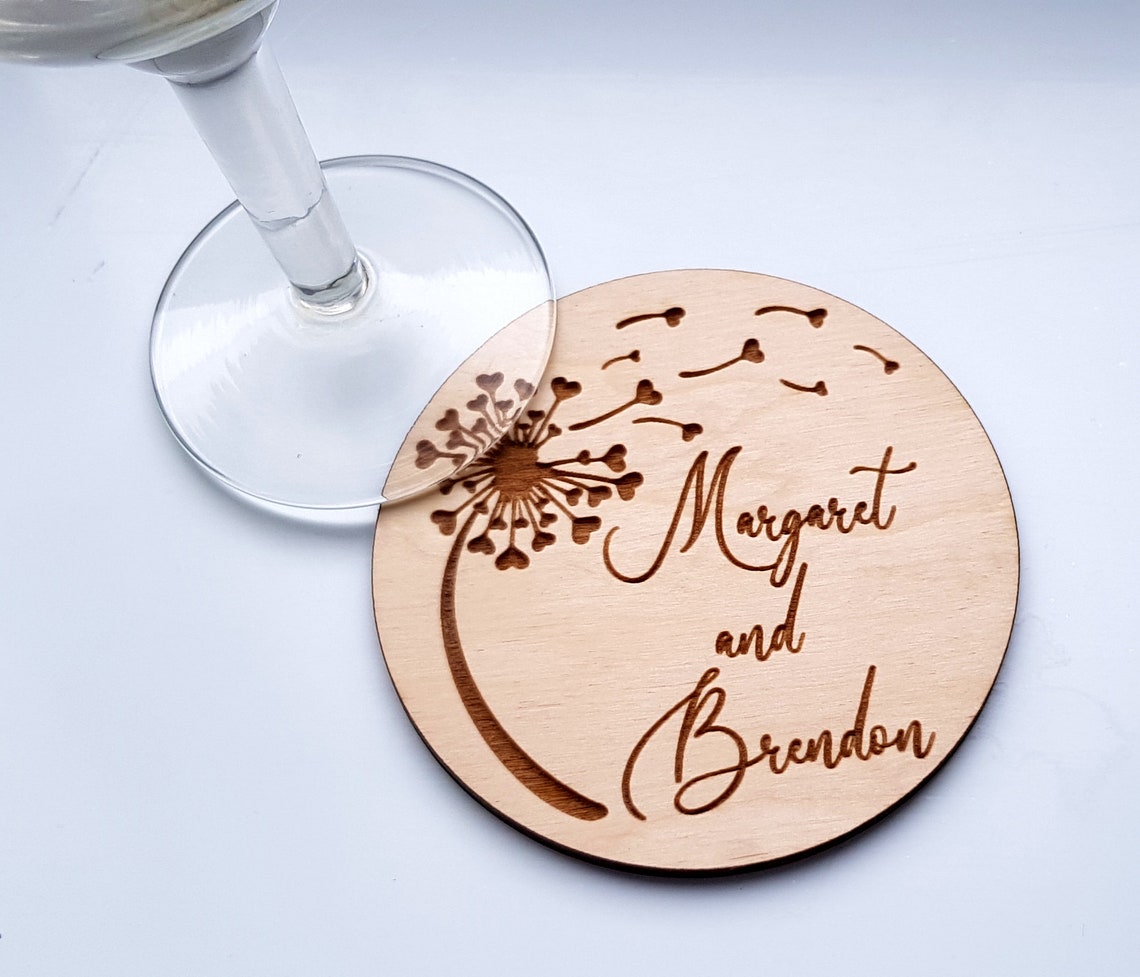 Personalized wedding coasters personalized rustic wedding | Etsy