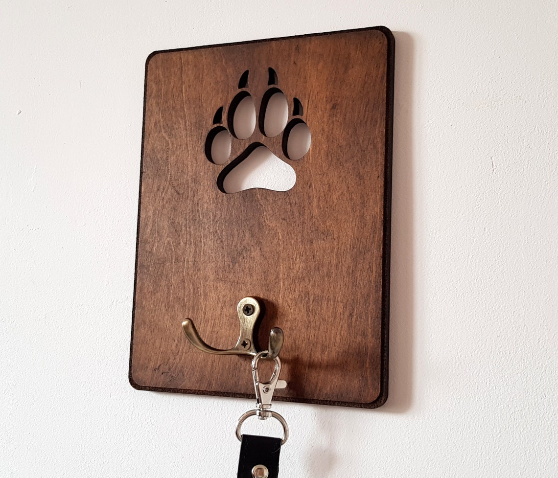 Wood Dog Leash Holder for wall Personalized Custom Pet Gift | Etsy