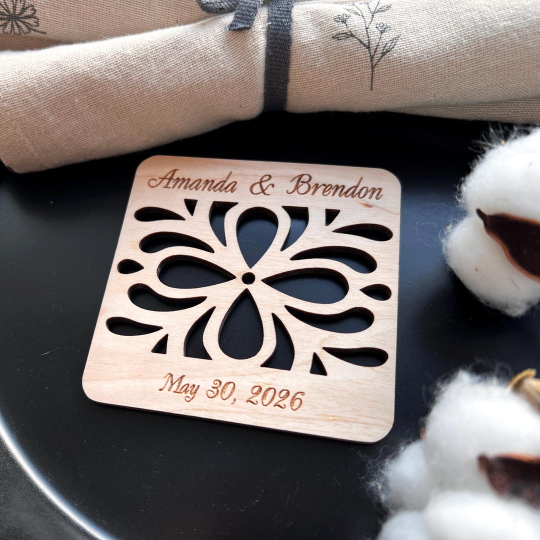 Personalized Wedding Favor Coasters Rustic Coaster Favor Wedding ...