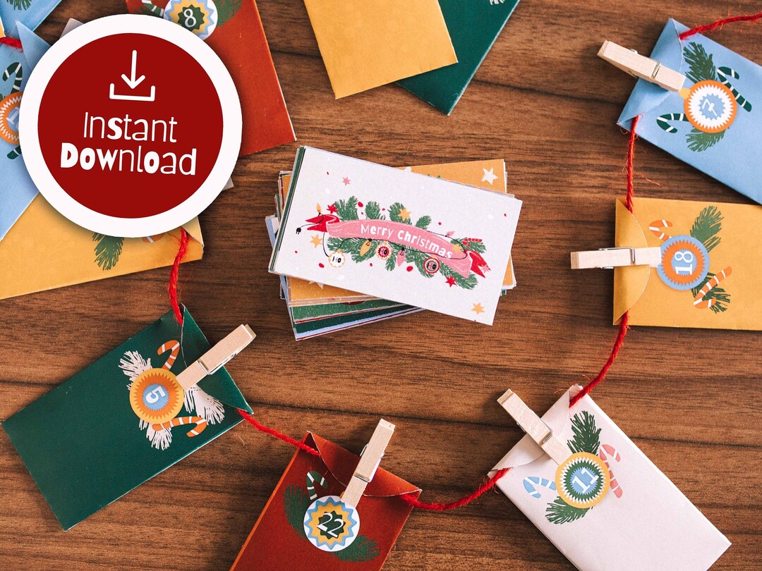 Digital Download Kids Christmas Advent Calendar Editable, Instant ...