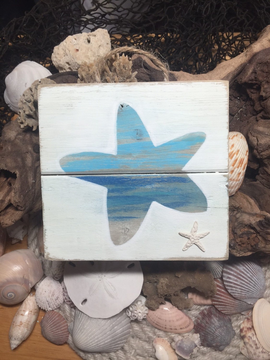 Wooden Starfish Sign Starfish Pallet Sign Upcycled Starfish | Etsy