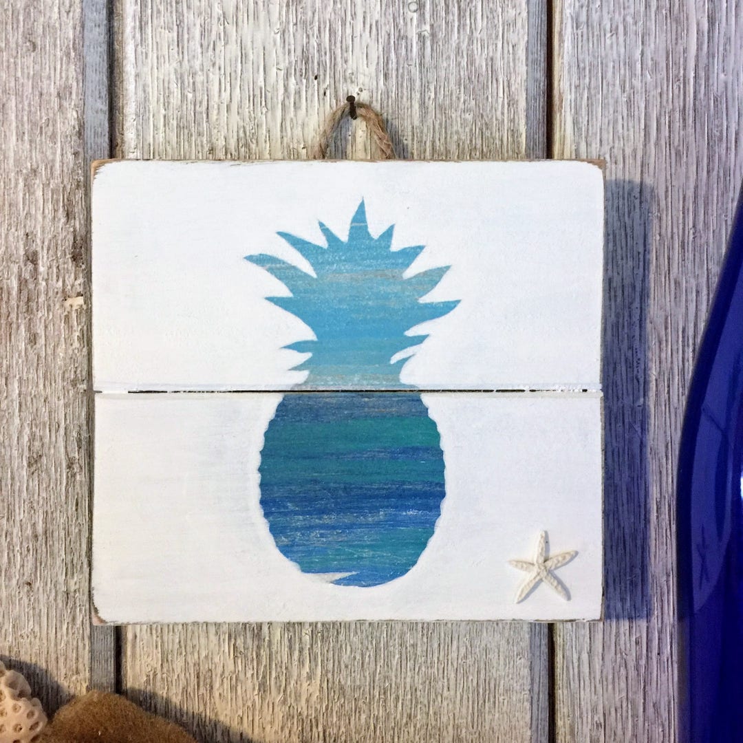 Pineapple Pallet Art Wooden Pineapple Beach Decor, Handmade Pineapple ...