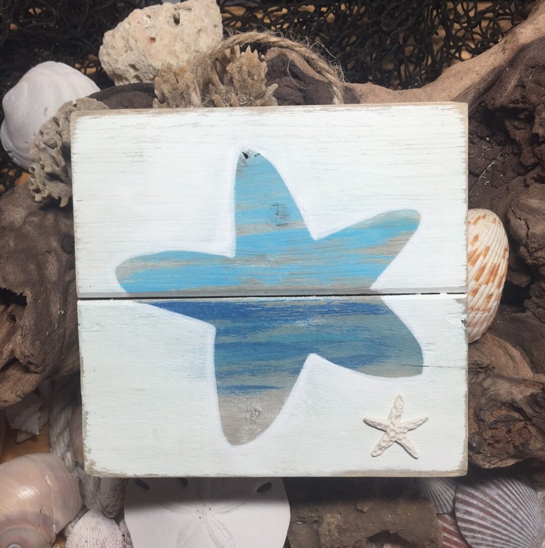 Wooden Starfish Sign Starfish Pallet Sign, Upcycled Starfish Decor ...