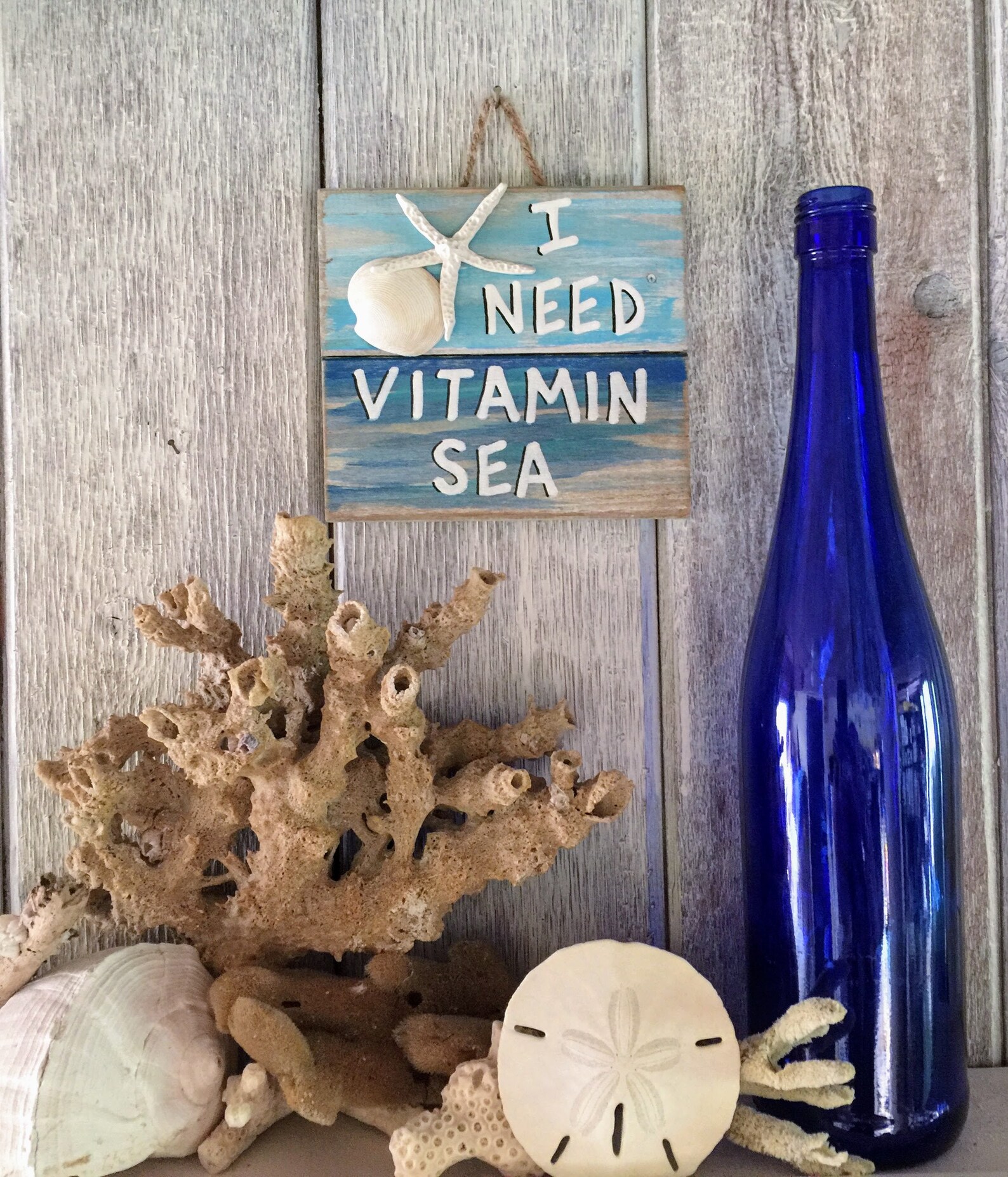 Ocean Pallet Art Wooden Vitamin Sea Sign Seaside Decor | Etsy