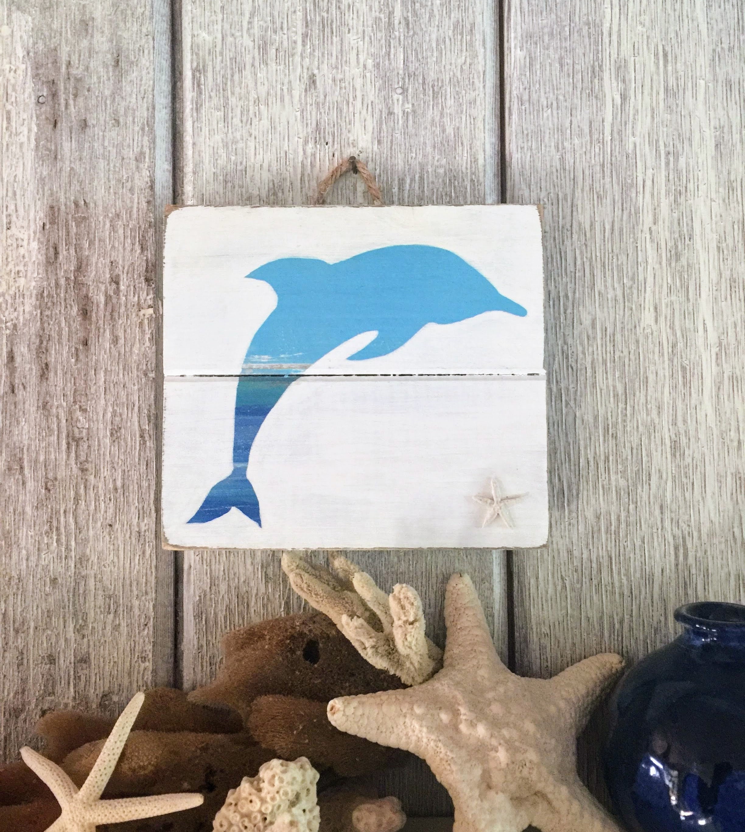 Dolphin Pallet Sign Wood Dolphin Decor Upcycled Dolphin - Etsy