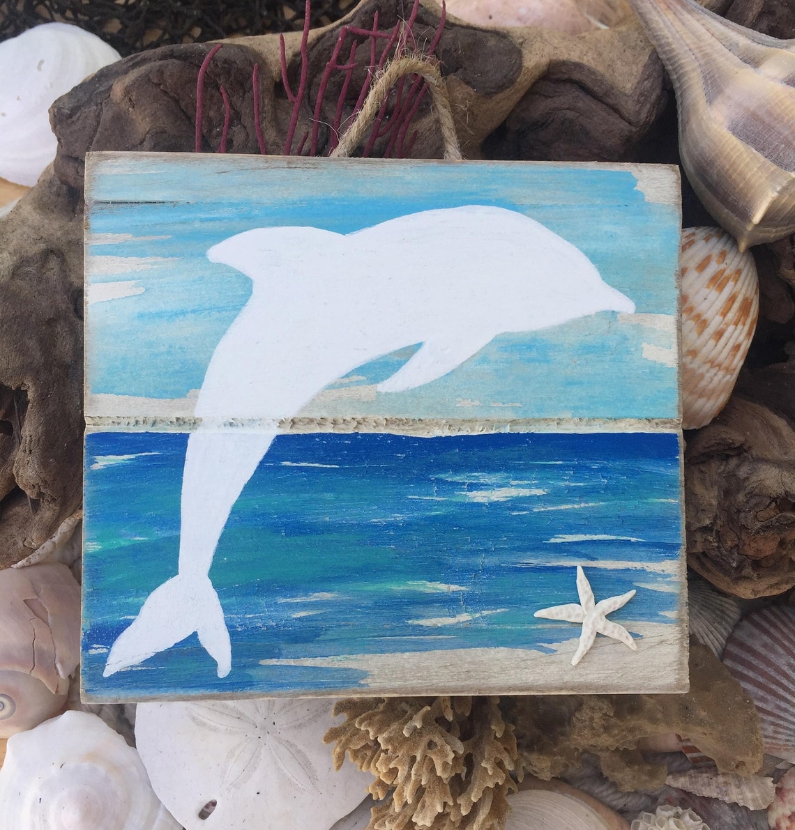 Dolphin Pallet Sign Wood Dolphin Decor Upcycled Dolphin - Etsy
