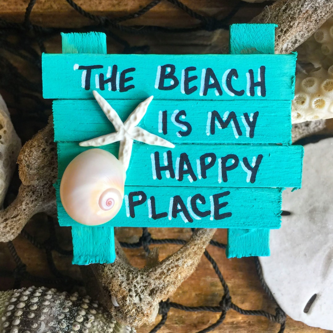 Beach Fridge Magnet the Beach is My Happy Place Refrigerator Magnet ...