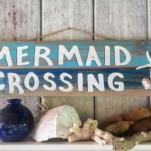 Mermaid Pallet Art Wooden Mermaid Crossing Sign, Mermaid Home Decor ...