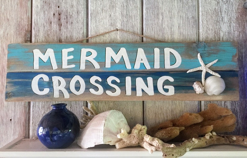 Mermaid Pallet Art Wooden Mermaid Crossing Sign Mermaid - Etsy