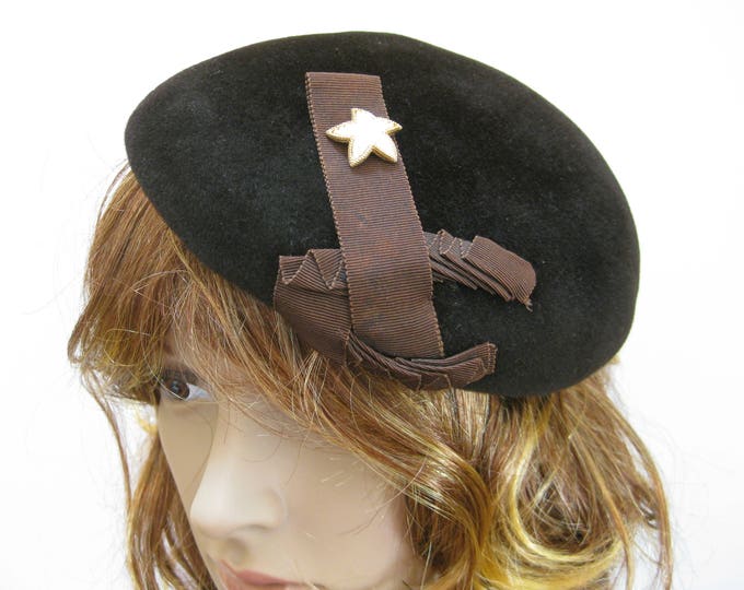 JEAN ALLEN Styled by Slocum, Designer, Vintage Cocoa Brown Round Hat ...