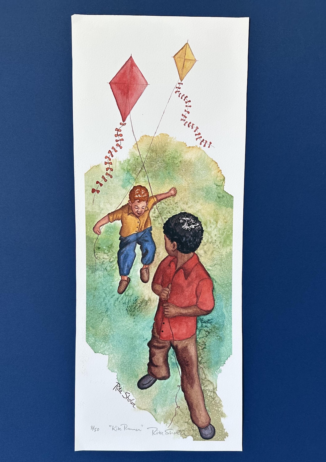 Limited Edition Kite Runner Art Print, Rita Sholer Watercolor, Signed ...