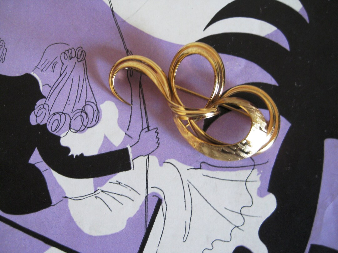 Vintage Pin, 18kt RGP METASCO Signed Brooch, Rolled Gold Plate, Germany ...