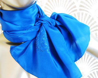 Royal Blue Silk Scarf - Etsy