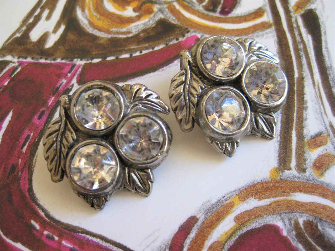 Scatter Pins, Art Nouveau Style, Rhinestones, Vintage Costume Jewelry ...