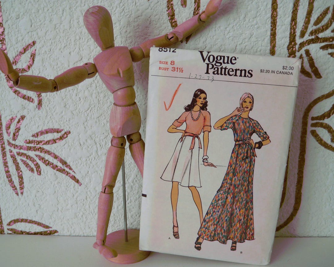 Vintage 1970s Vogue 8512 Dress Pattern, Size 8, Complete - Etsy