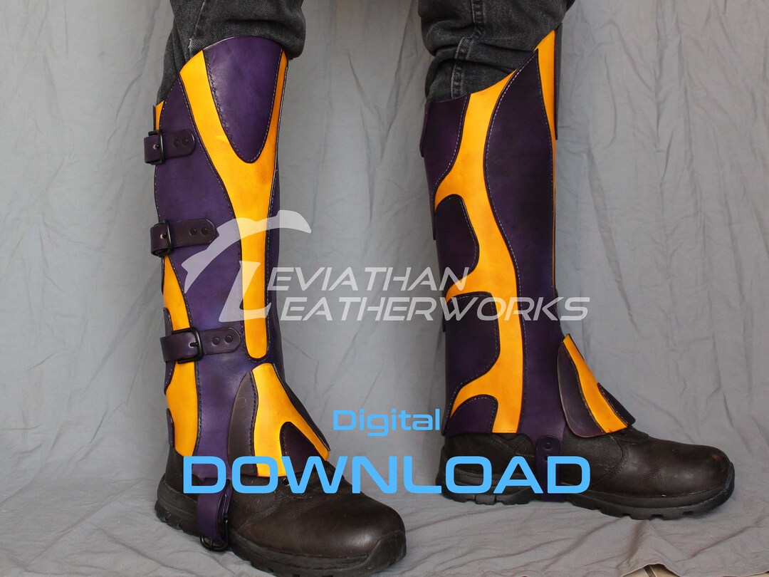Leather PDF Pattern - Gaiters PATTERN - Greaves Leg Armor Cosplay ...