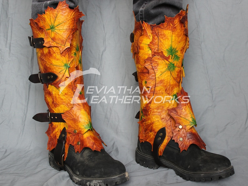 Leather Leaf Gaiters PDF Pattern: Elvish Boot Cover Template (all Sizes ...