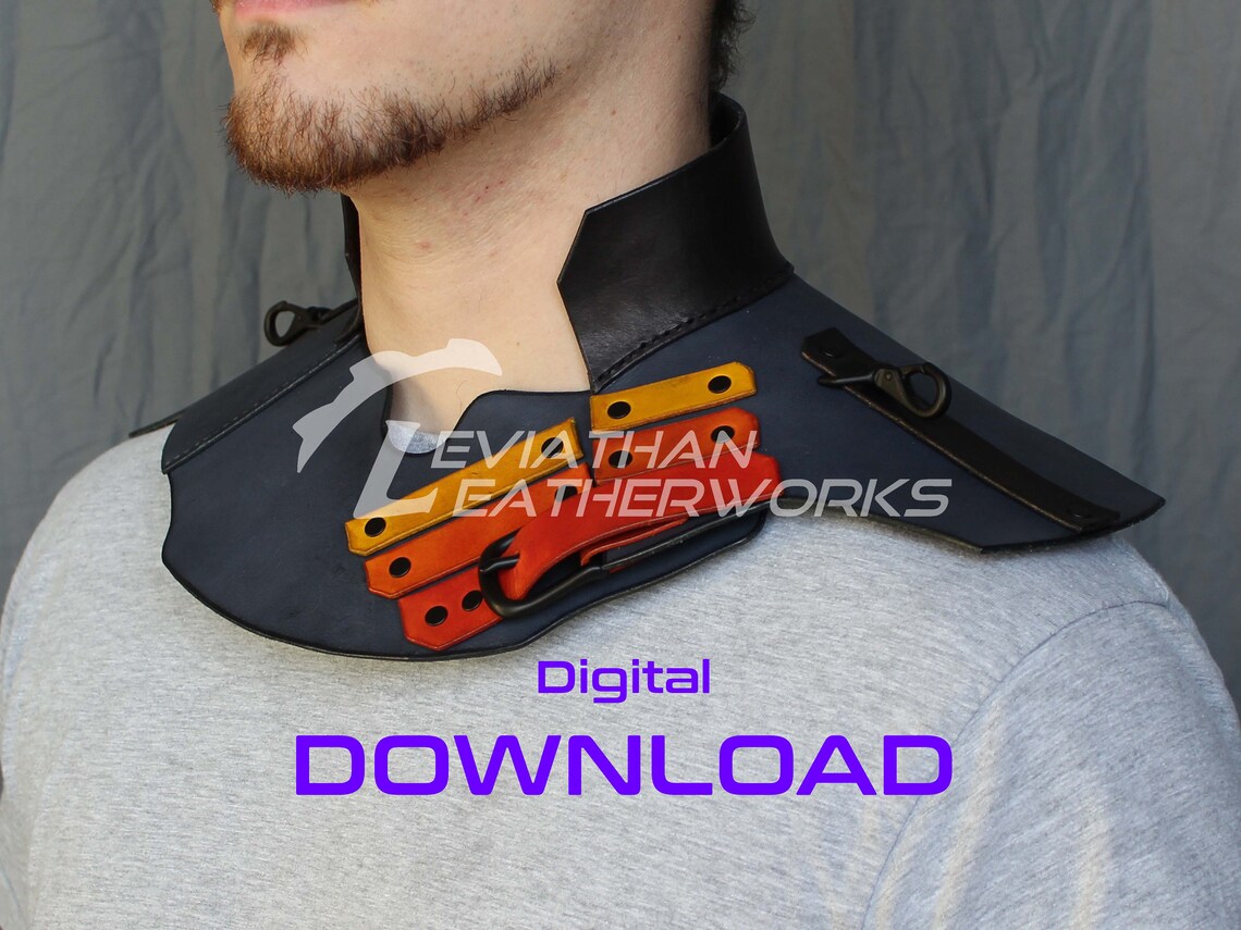 Leather PDF Pattern Gorget PATTERN Shoulder Armor Cosplay - Etsy