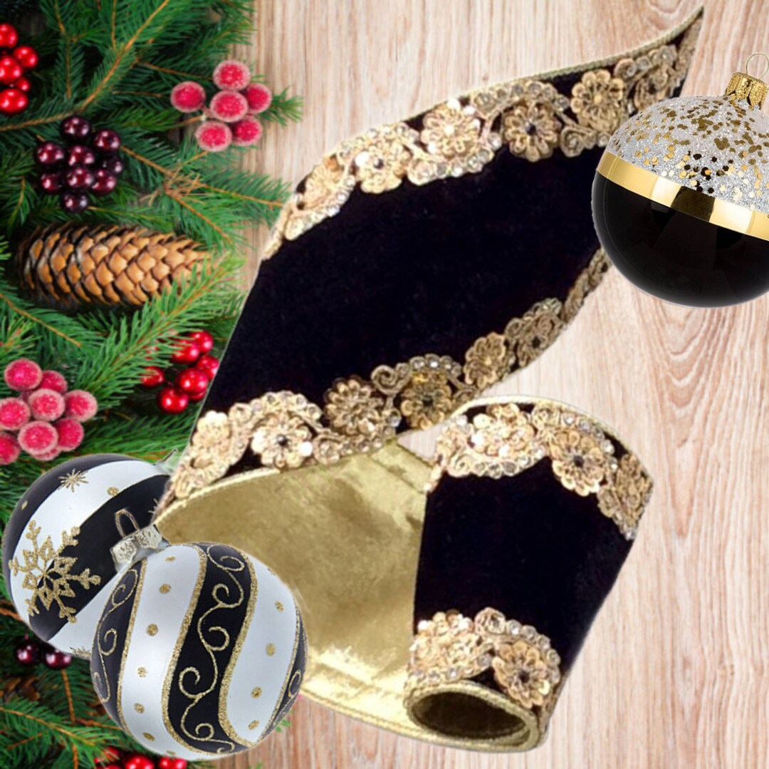 LUXE Designer Ribbon 4 X 5yds Ribbon, Black Velvet Designer Ribbon ...