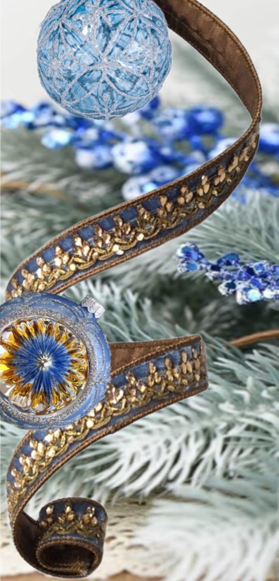 LUXE Designer Ribbon - 1" X 10yds Ribbon, Dusty Blue Velvet Ribbon ...