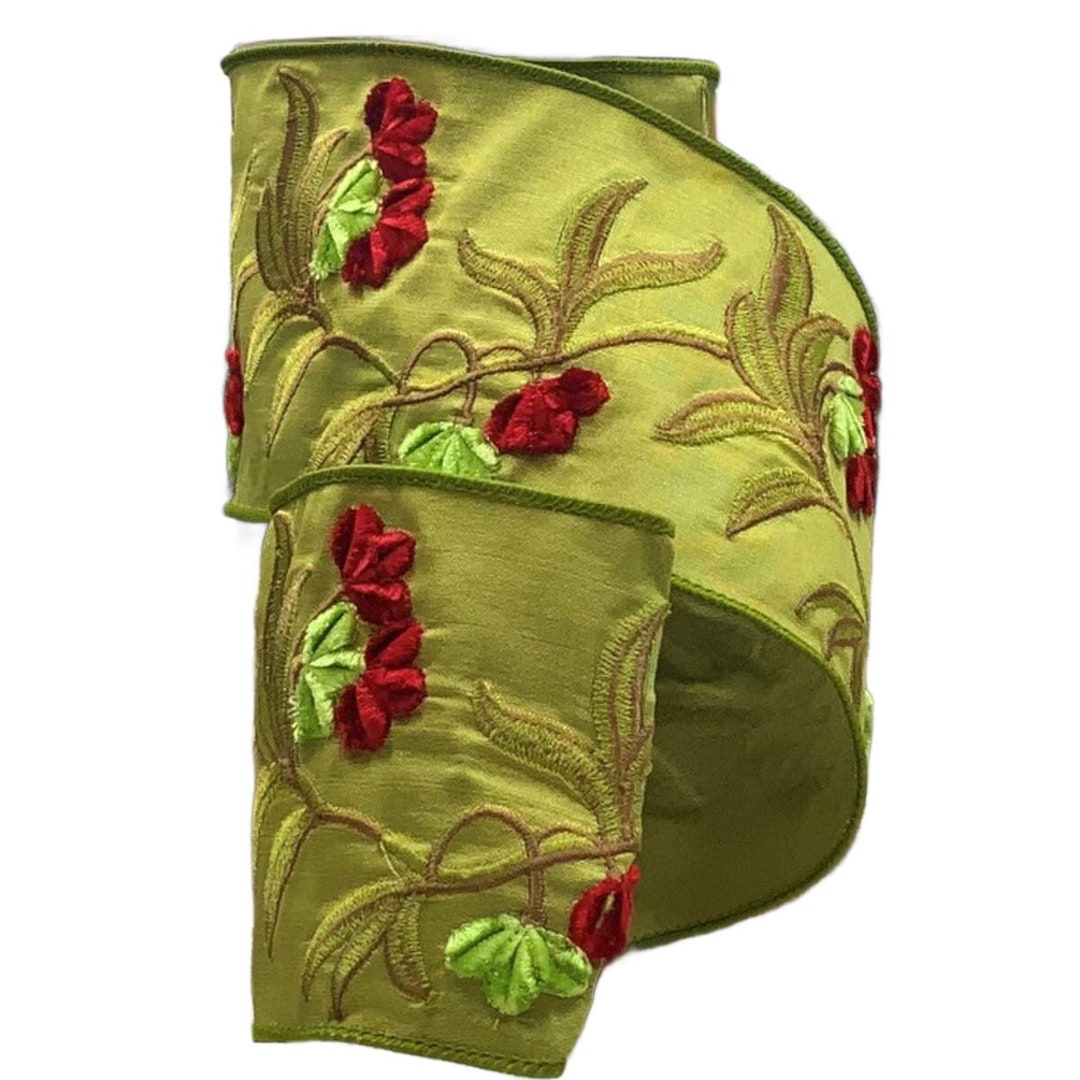 LUXE Designer Ribbon - 4" X 5yds Ribbon, Green Designer Ribbon, Green ...