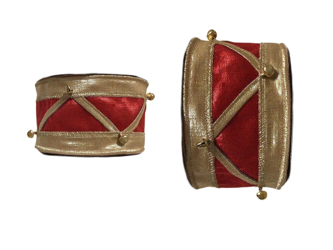 LUXE Designer Ribbon: 2.5 X 5yds, Metallic Red & Gold Nutcracker Ribbon ...