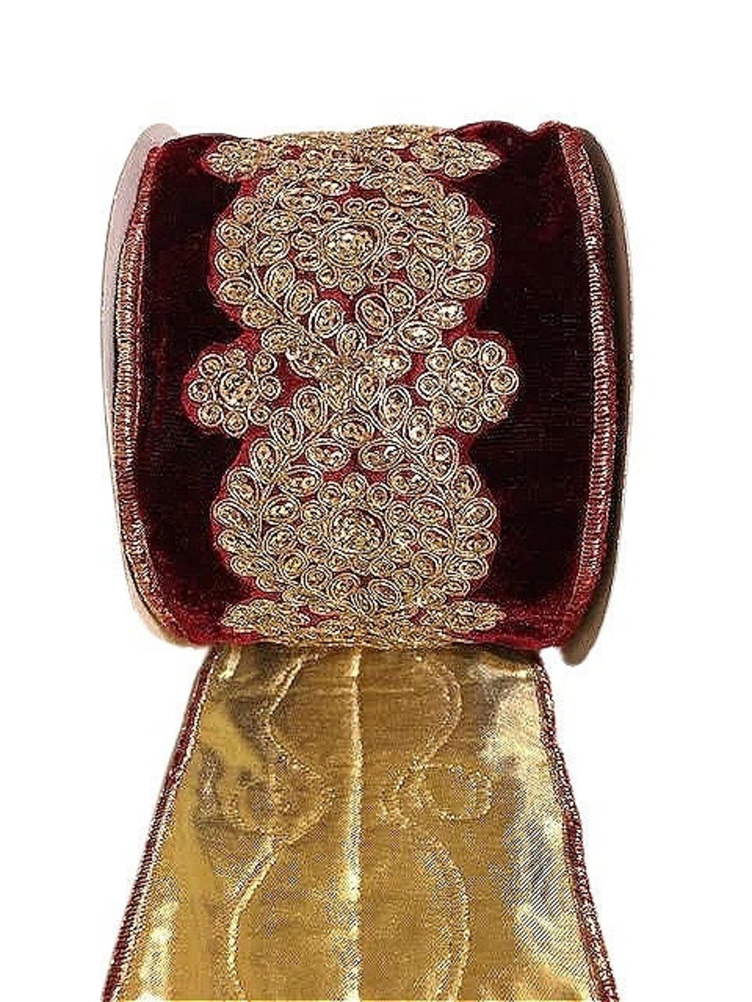 LUXE Designer Ribbon 4 X 5yds Embroidered Gold Floral - Etsy