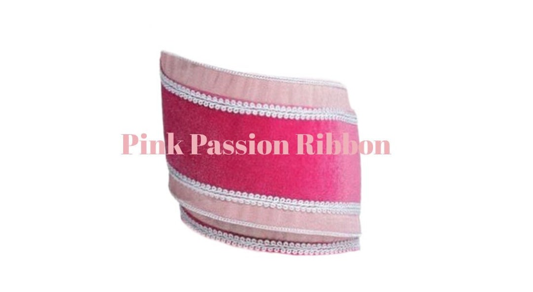 LUXE Designer Ribbon - 4" X 5yds Ribbon, Pink Velvet Ribbon, Hot Pink ...