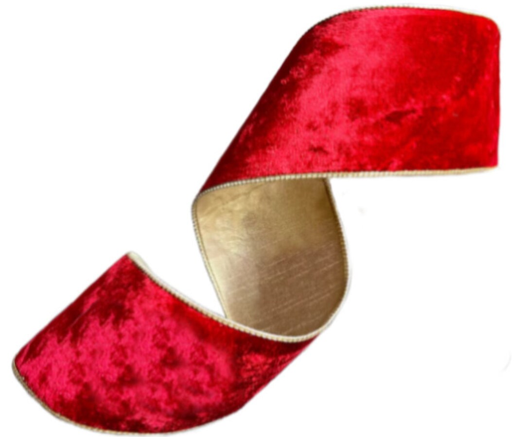 LUXE Designer Ribbon - 4" X 5yds Ribbon, Regal Red Velvet Designer ...