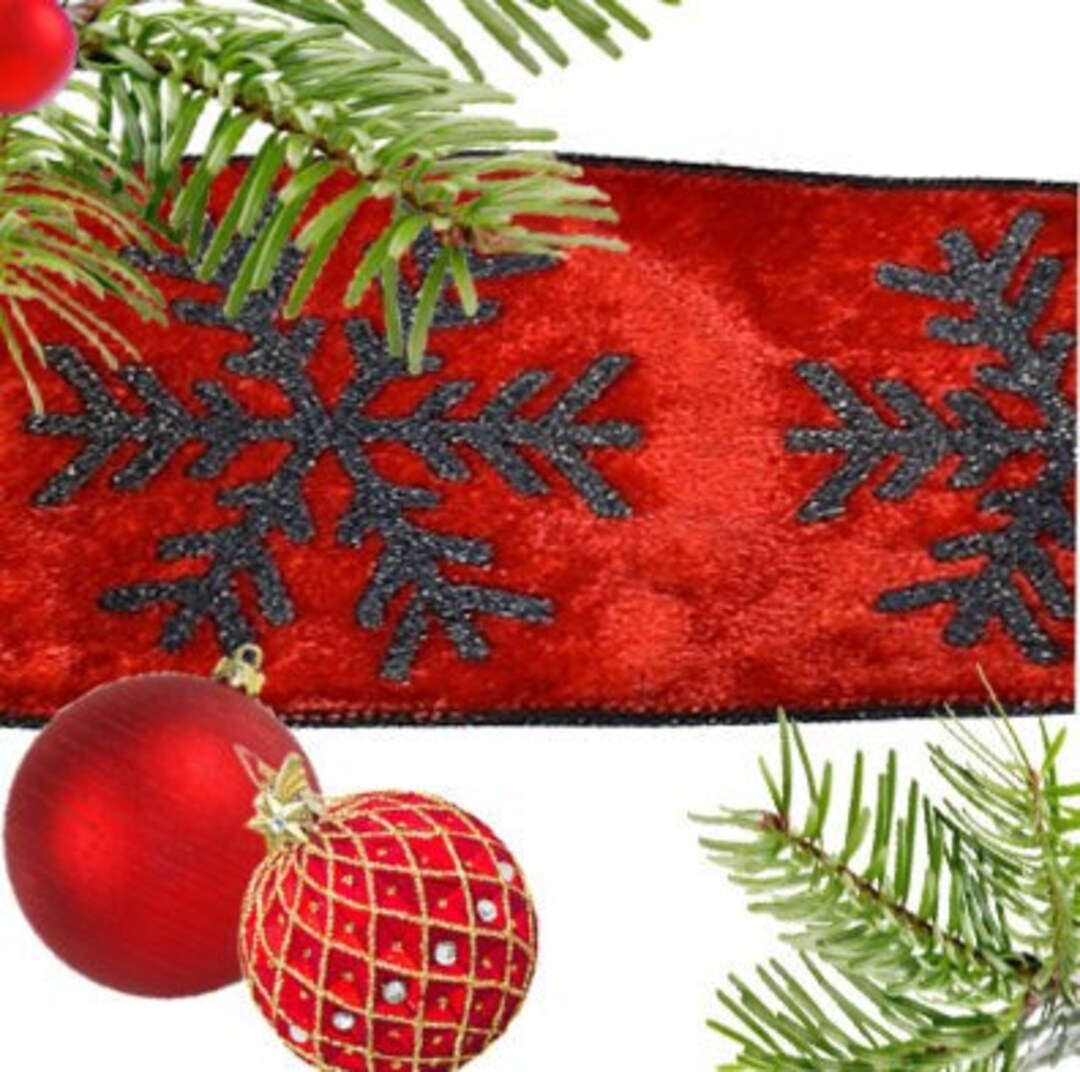 LUXE Designer Ribbon 4 X 10yds Christmas Red Velvet - Etsy