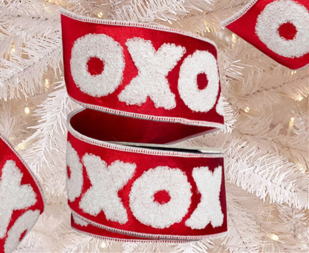 LUXE Designer Ribbon 2.5 X 5yds Ribbon, Red Velvet Ribbon, Hugs ...