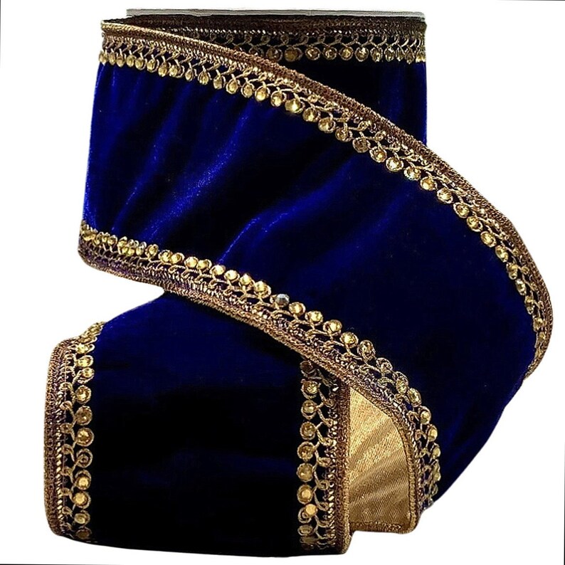 LUXE Designer Ribbon: 4 X 5yds Cobalt Blue Velvet - Etsy